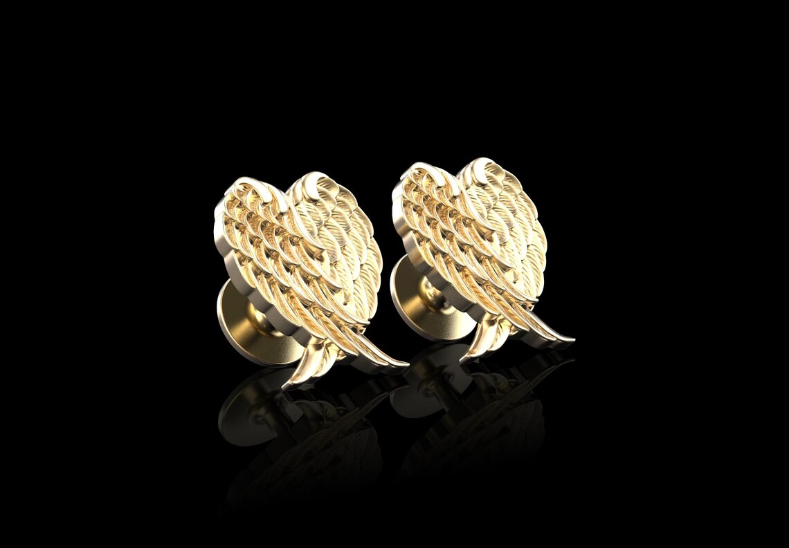 Bronze Angel Wings Cufflinks, Guardian Angel Wing Jewelry, Religious ...