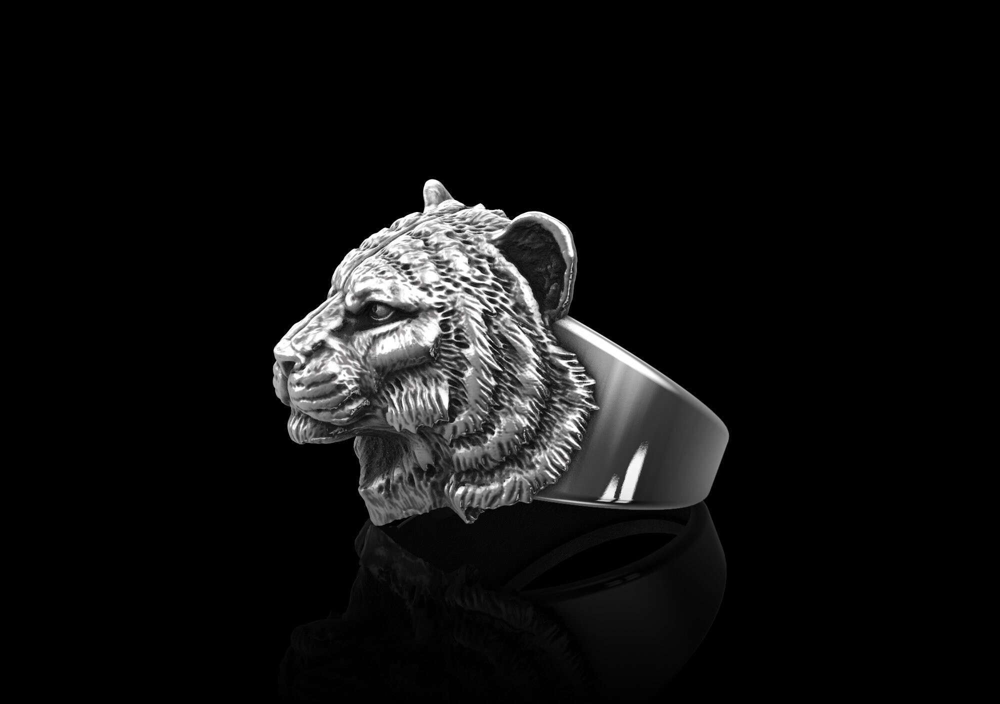 Sterling Silver Tiger Ring Tiger King Men Ring Tiger - Etsy