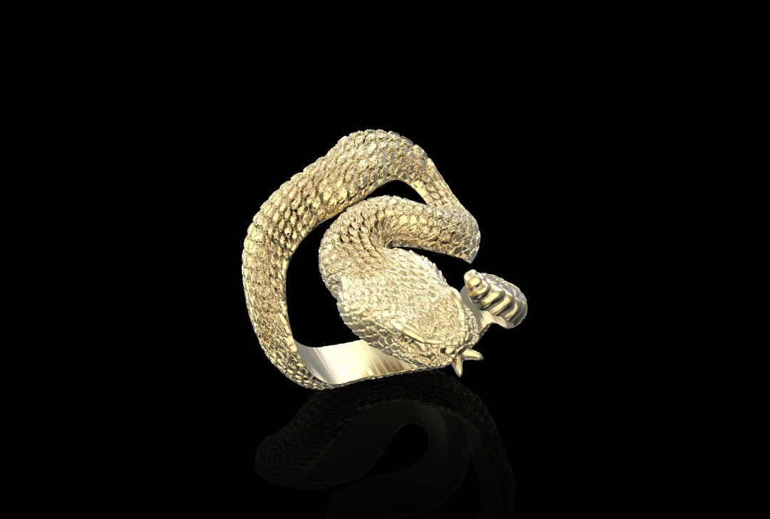 Bronze Rattlesnake Ring Vintage Ring Snake Lover Nature - Etsy