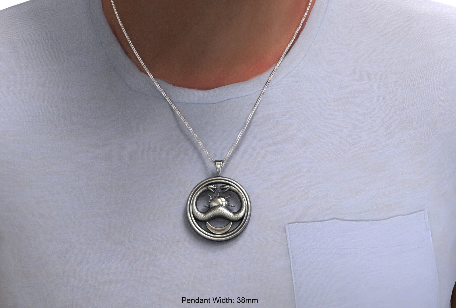 Sterling Silver Thulsa Doom Snake Necklace Pendant, Conan the Barbarian ...