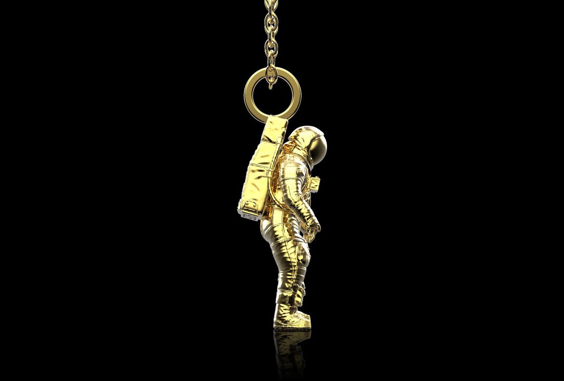 18K Gold Plated Apollo 11-14 Astronaut Pendant, Neil Armstrong Space ...