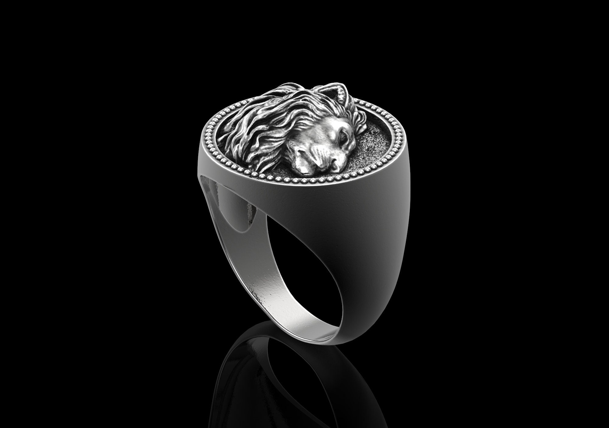 Lion Ring Silver Lion Ring Sterling Silver Lion Ring | Etsy