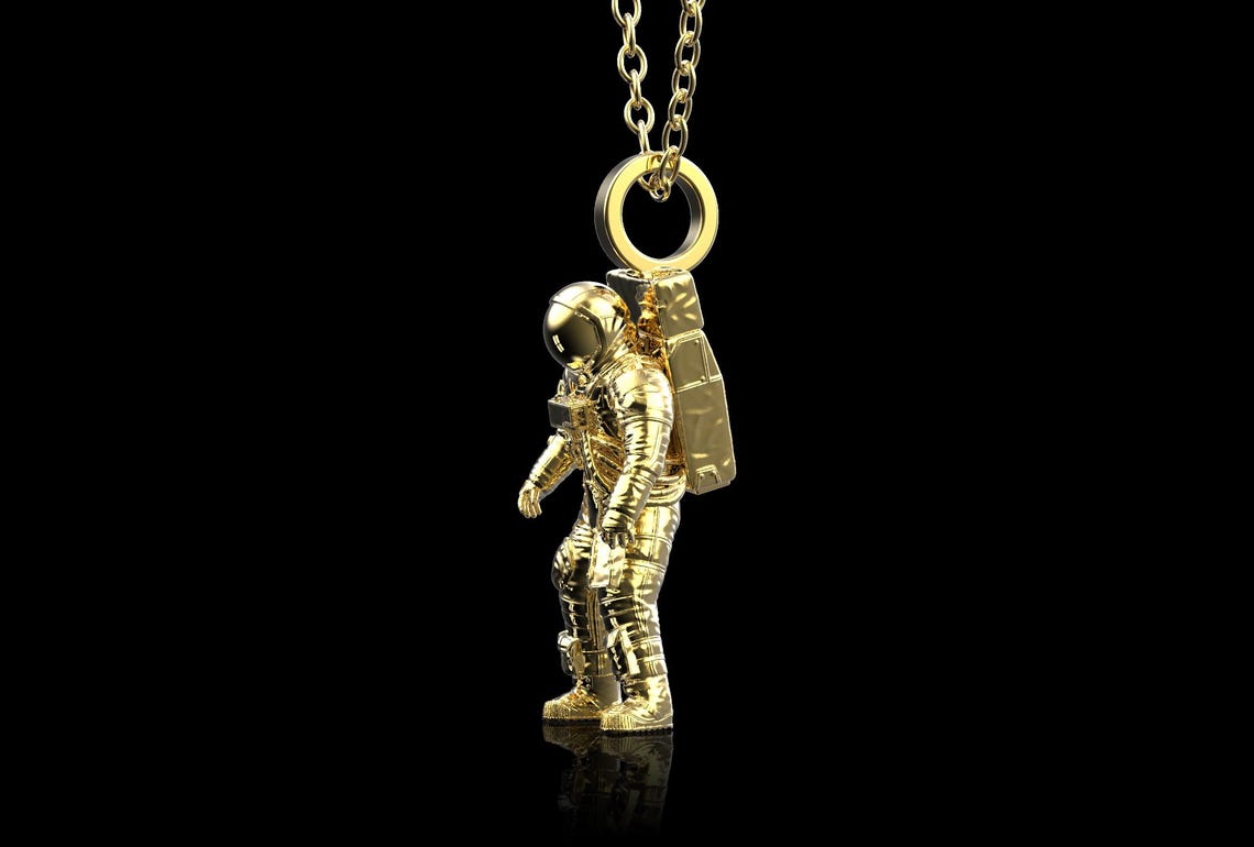 18K Gold Plated Apollo 11-14 Astronaut Pendant, Neil Armstrong Space ...