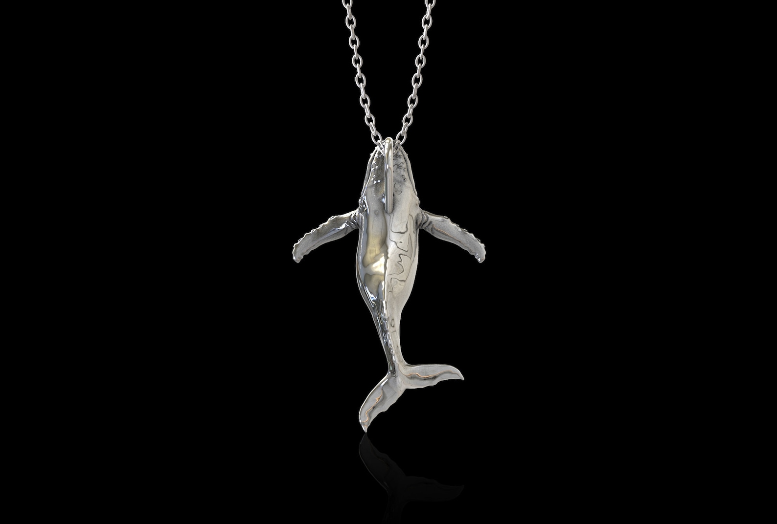 Sterling Silver Humpback Whale Charm Pendant Necklace, Whale Pendant ...