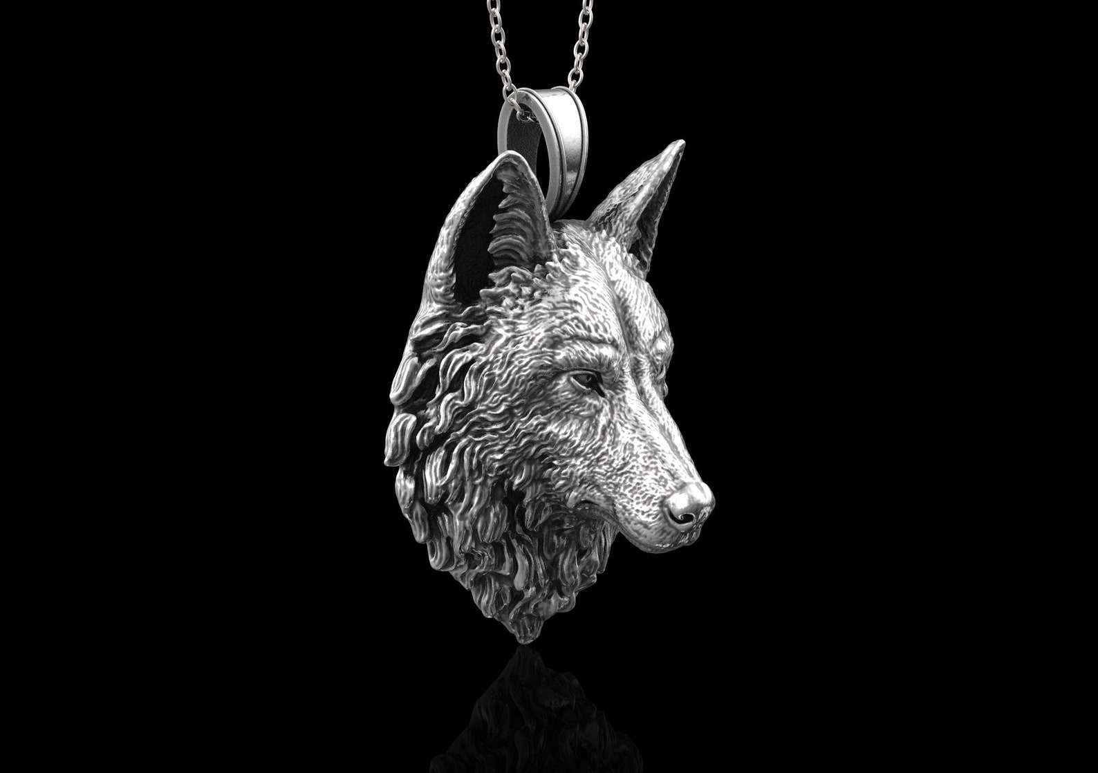 Sterling Silver Wolf Men Pendant Wild Wolf Charm Viking - Etsy