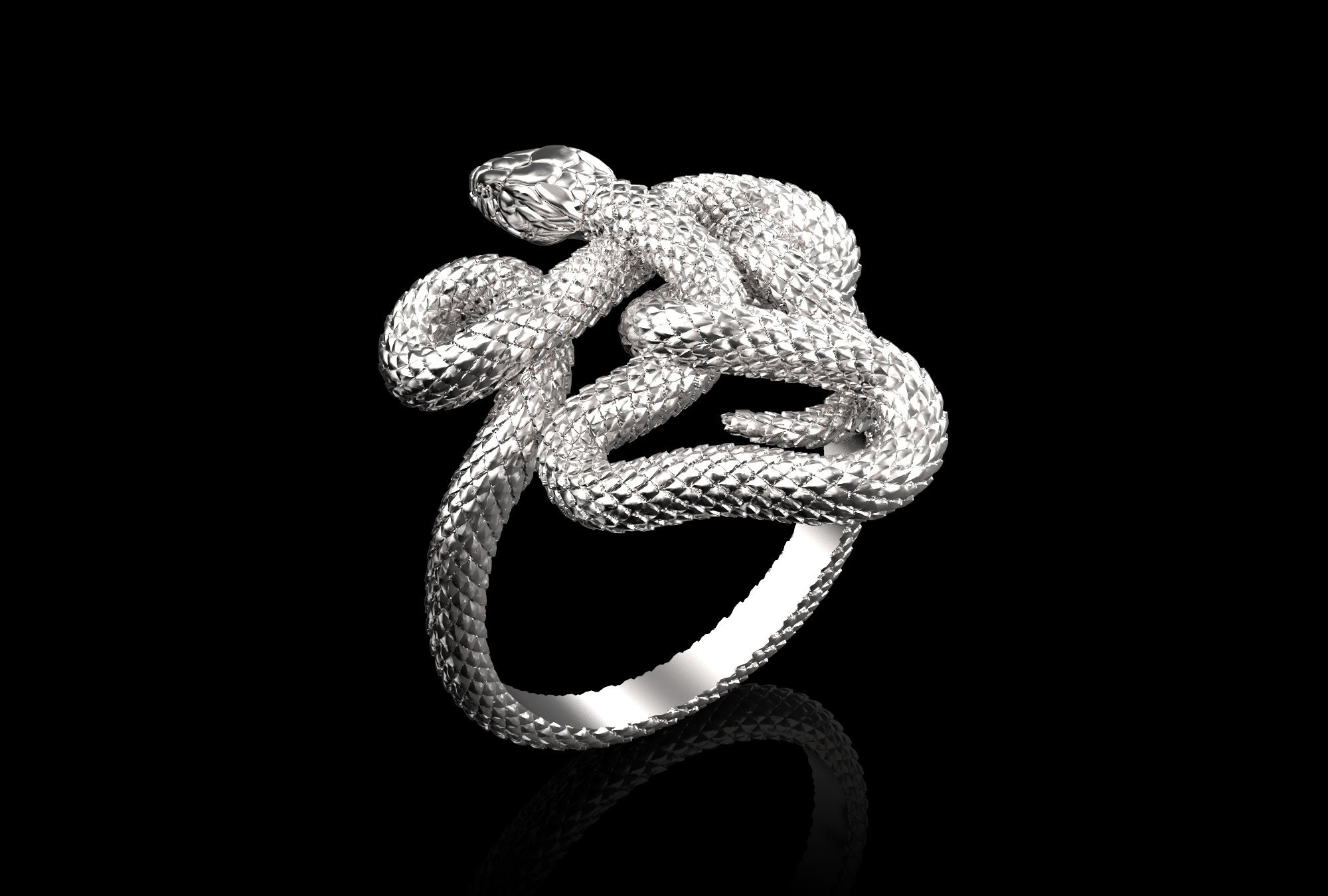 Sterling Silver Snake Ring, Ancient Mythological Symbols Ring, Vintage ...