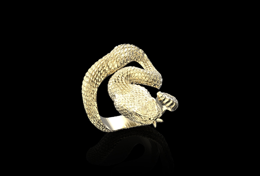 Bronze Rattlesnake Ring, Vintage Ring, Snake Lover, Nature Lover Ring ...