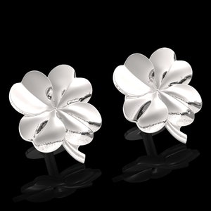 Sterling Silver Clover Four Leaf Cufflinks, Clover Lucky Cufflinks ...