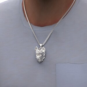 High-gloss Silver Angry Hyena Pendant, Beast Gothic Necklace, Handmade ...