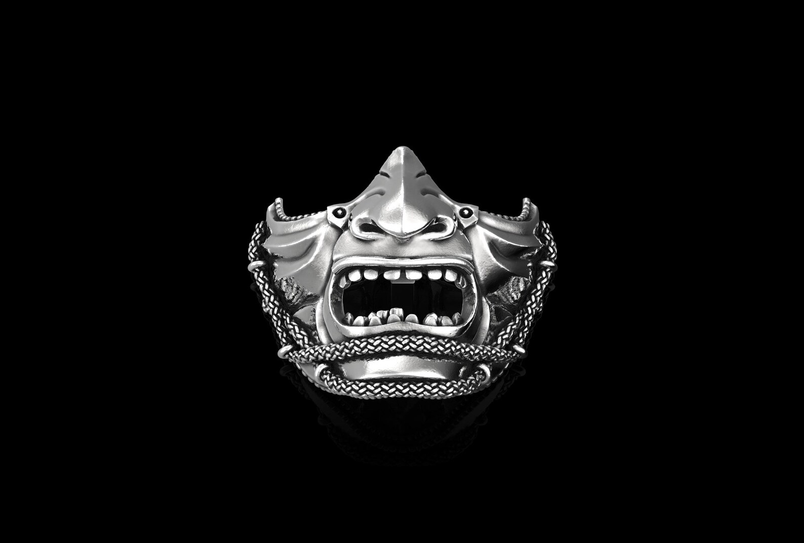 Stering Silver Half Face Samurai Mask Pendant Vintage | Etsy