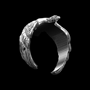 Sterling Silver Eagle Ring, Thunderbird Ring Hawk Ring, Mens Statement ...