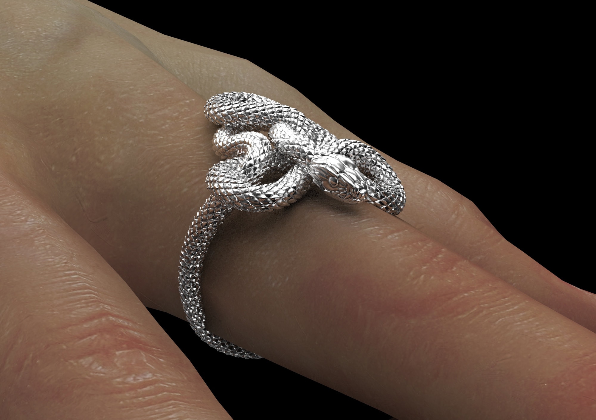 Sterling Silver Snake Ring, Ancient Mythological Symbols Ring, Vintage ...