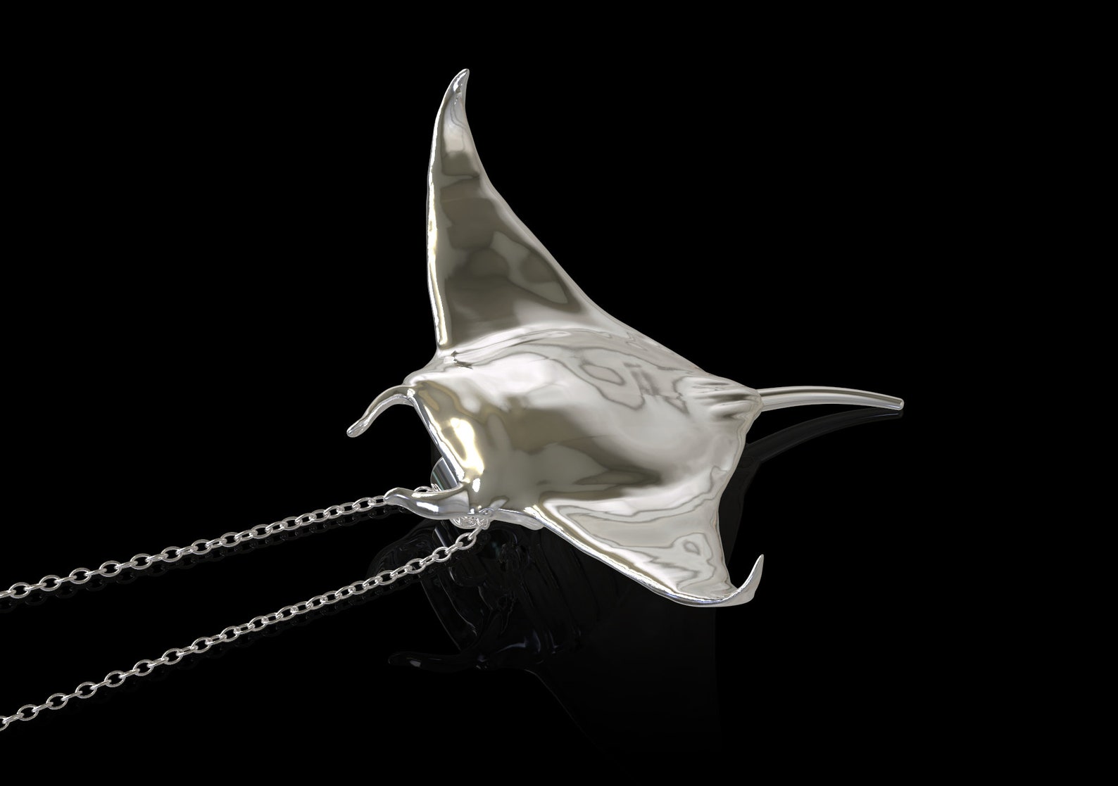 Sterling Silver Manta Ray Necklace Pendant Sealife Marine | Etsy