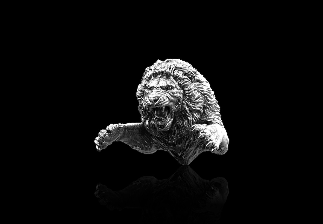 Sterling Silver Leaping Lion Lapel Pin, Lion King Men's Jewelry, Animal ...