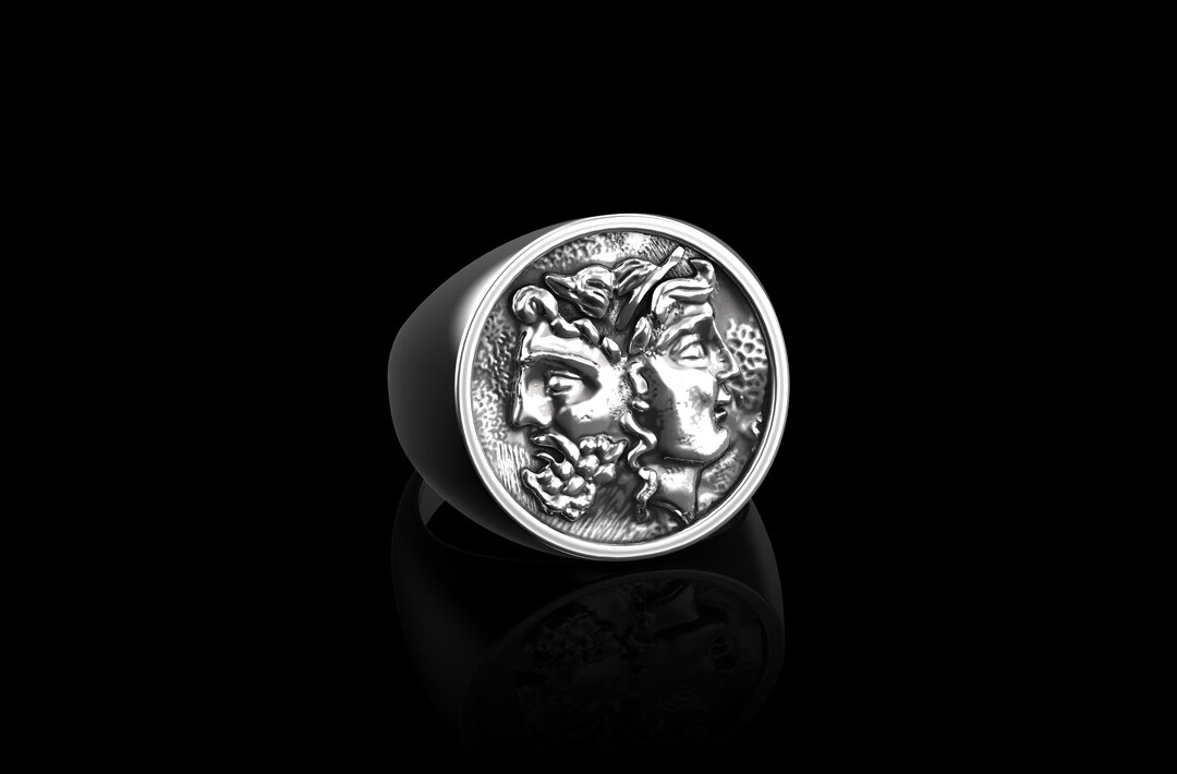 Sterling Silver God Janus Ring, Ancient Roman End and New Beginning ...