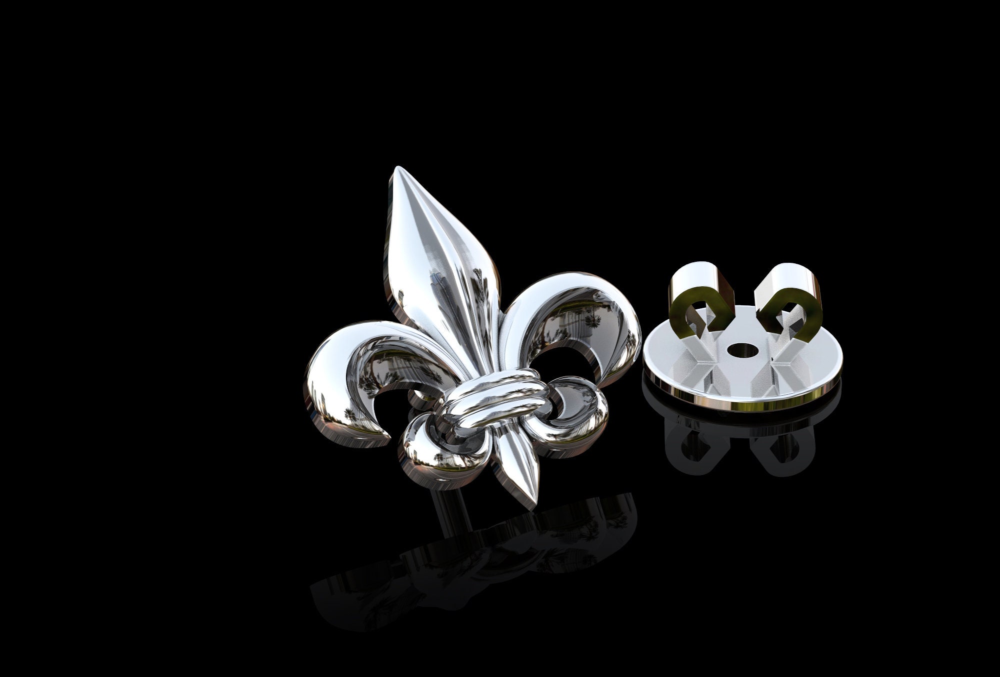 Sterling Silver Fleur De Lis Lapel Pin, French Flower Symbol, Heraldic ...