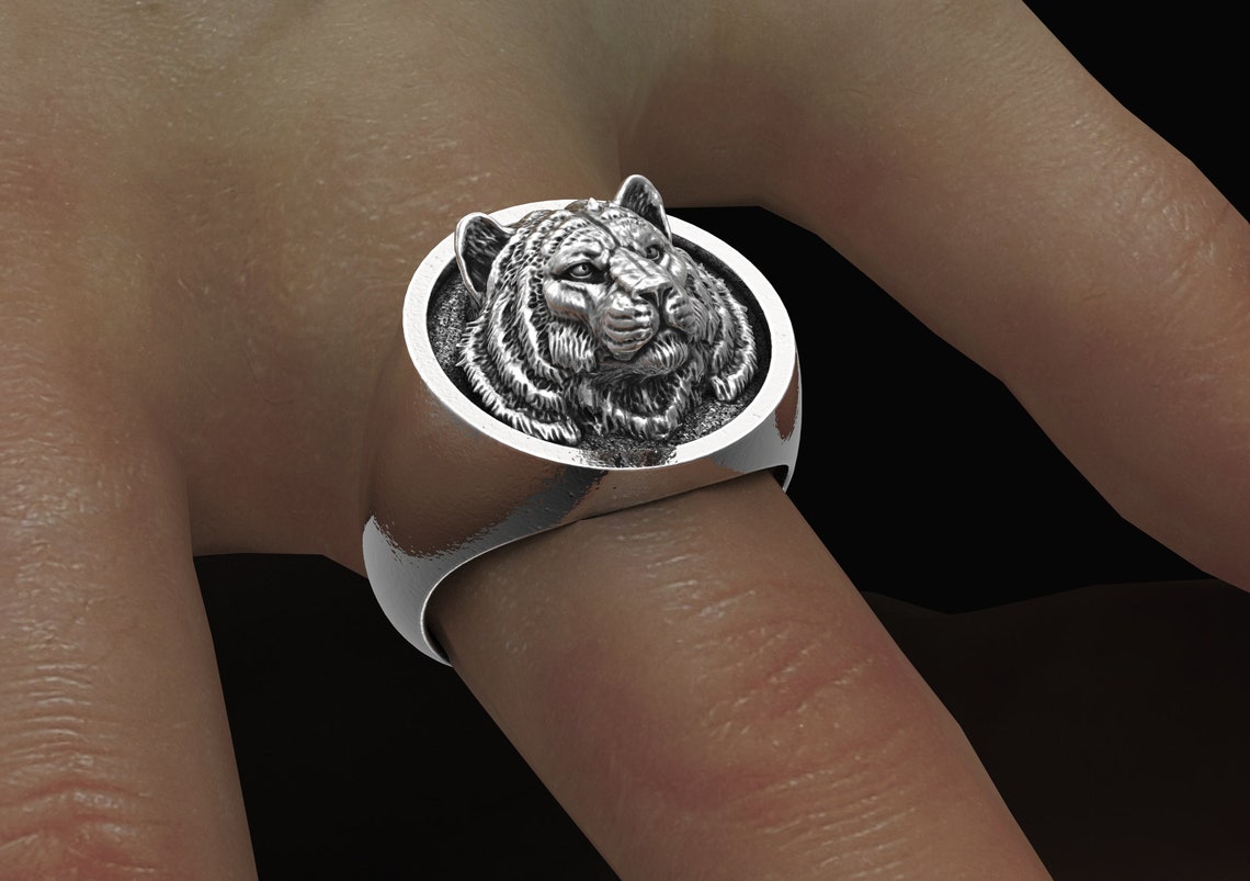 Sterling Silver Tiger Ring Silver Tiger King Ring Tiger | Etsy