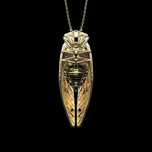 Bronze Cicada Necklace Pendant, Cicada Jewelry, Bug Jewelry, Insect ...