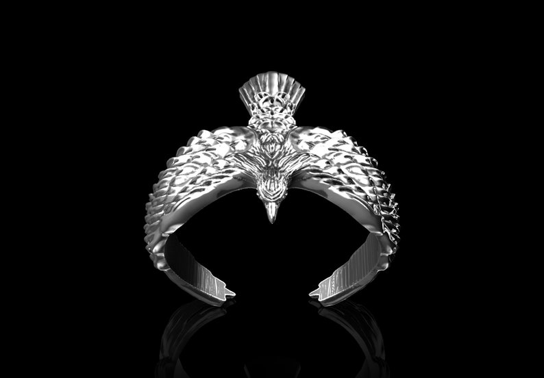 Sterling Silver Eagle Ring Thunderbird Ring Hawk Ring Mens - Etsy