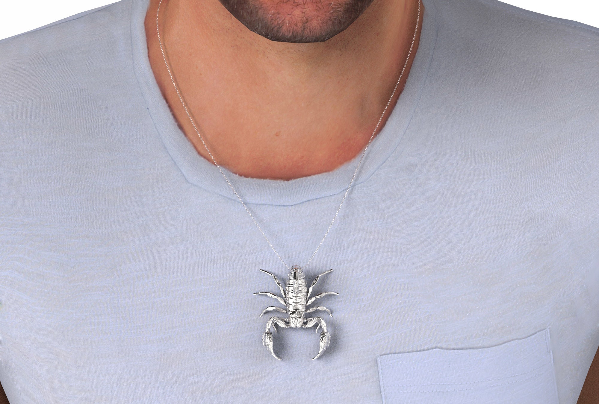 Sterling Silver Scorpion Pendant Necklace Scorpion Jewelry - Etsy