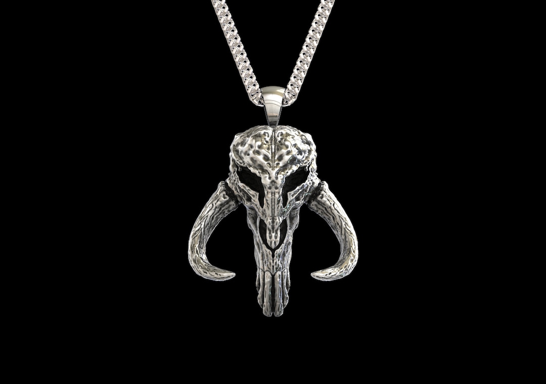 Sterling Silver Star Wars Mythosaur Pendant Necklace, the Mandalorian ...