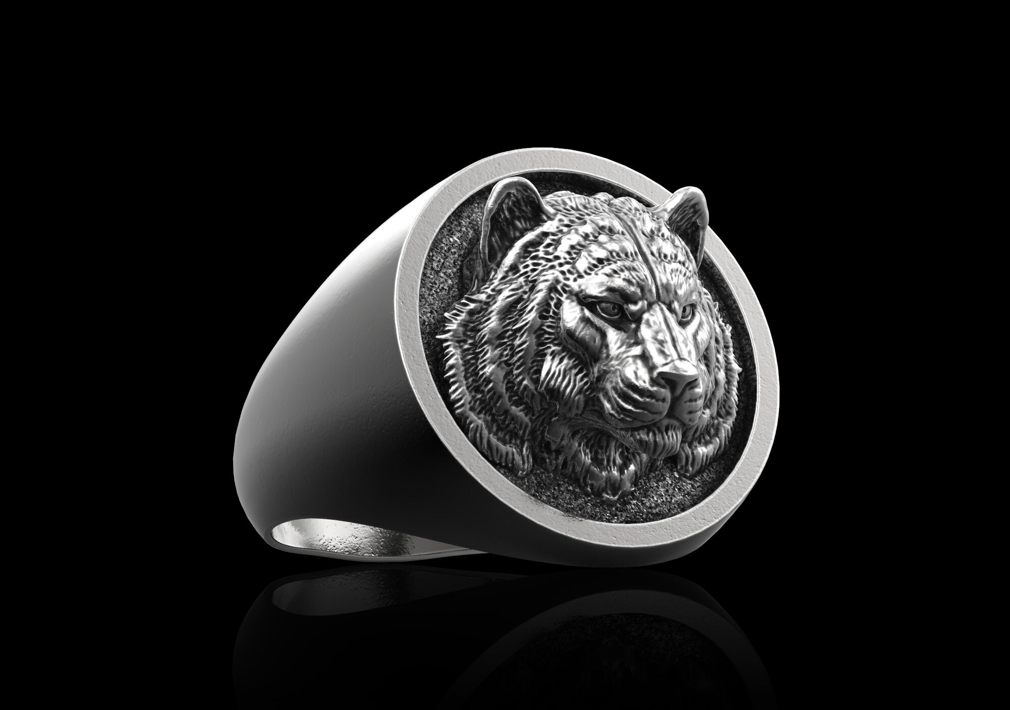 Sterling Silver Tiger Ring Silver Tiger King Ring Tiger | Etsy