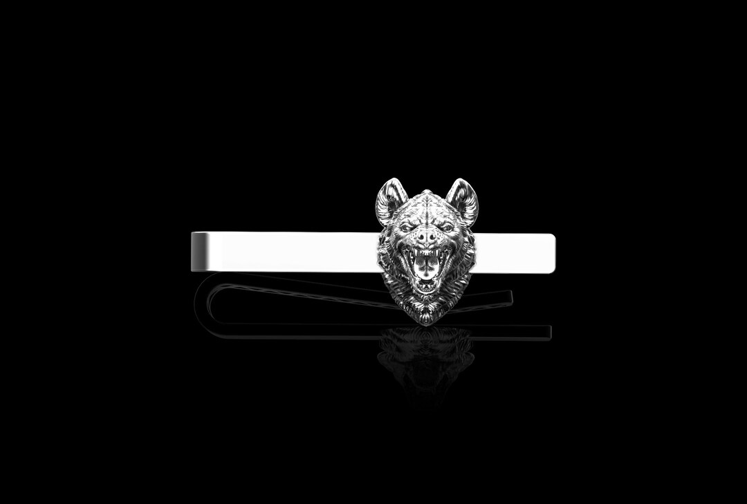 Sterling Silver Angry Hyena Tie Clip, Hyena Tie Bar, Suit Accessories ...
