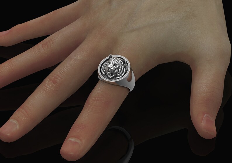 Sterling Silver Tiger Ring Silver Tiger King Ring Tiger - Etsy