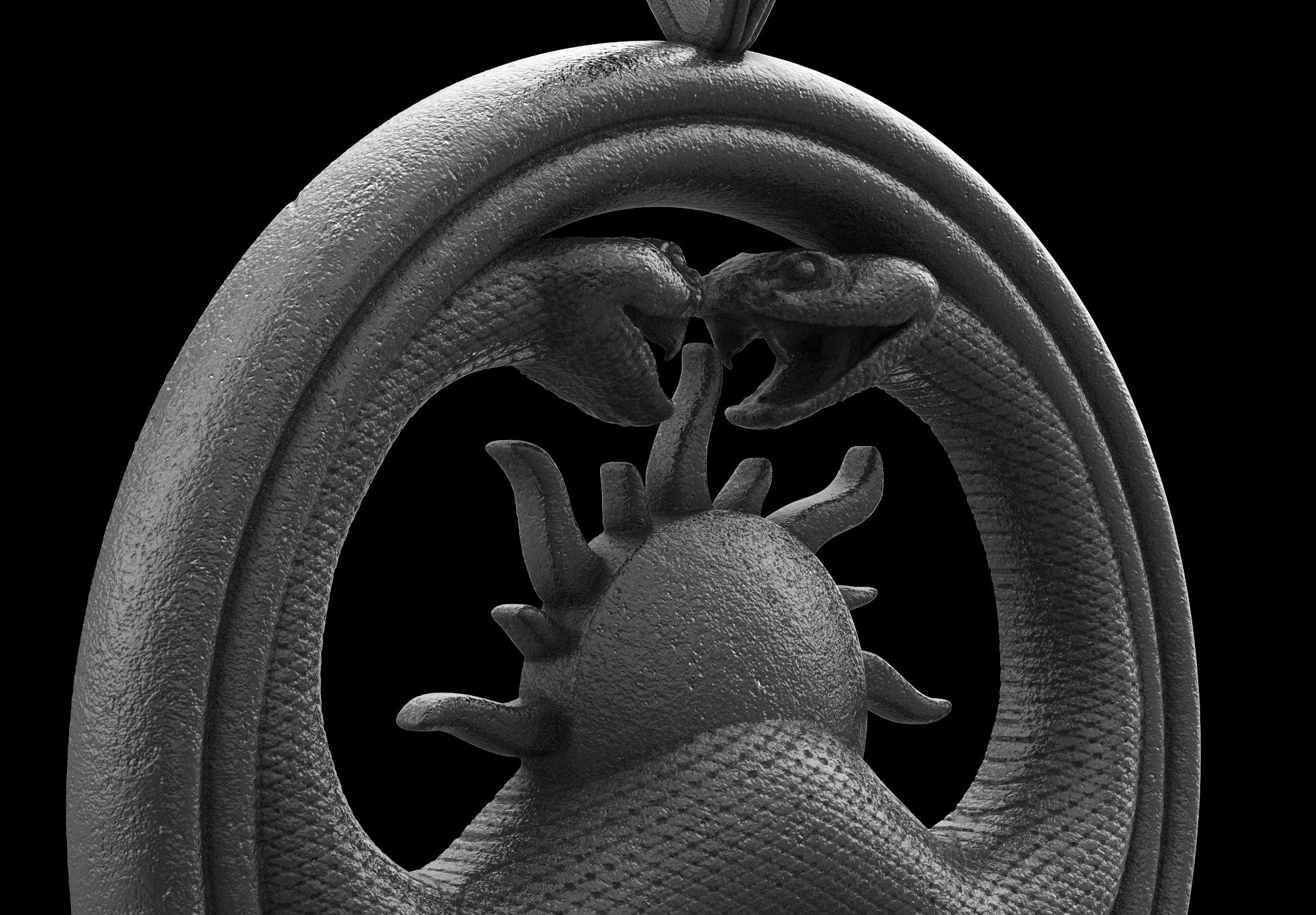 Thulsa Doom Snake Black Steel Necklace Pendant Conan the | Etsy