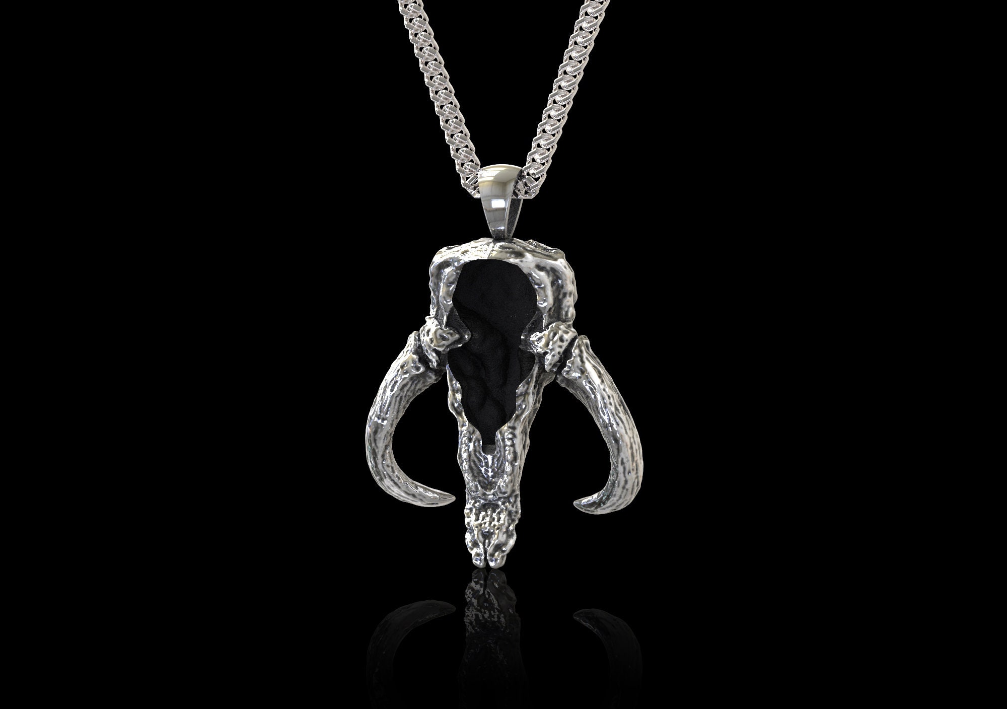 Sterling Silver Star Wars Mythosaur Pendant Necklace, the Mandalorian ...
