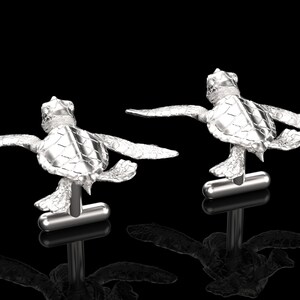 Sterling Silver Baby Sea Turtle Cufflinks, Sealife Cufflinks, Hatchling ...
