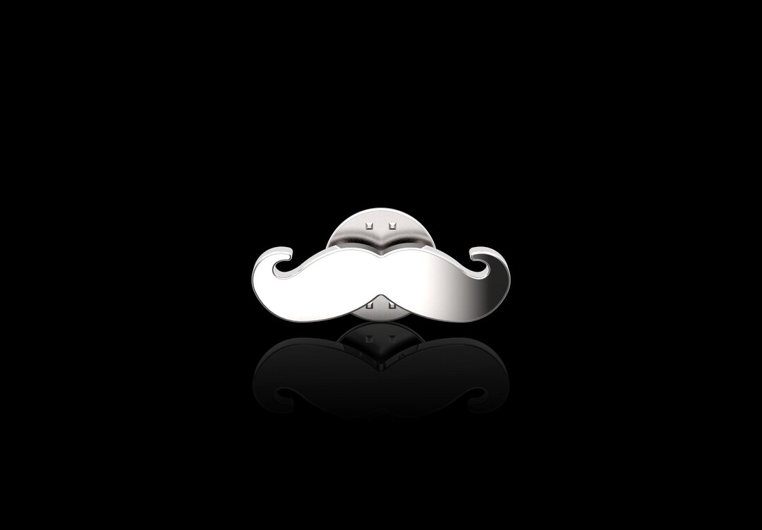 925 Sterling Silver Moustache Lapel Pin, Movember Mustache Brooch ...