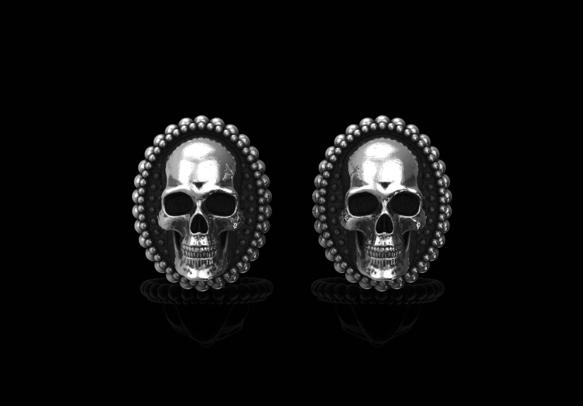 Mens Silver Skull Cufflinks Skull Cufflinks Human Skull | Etsy