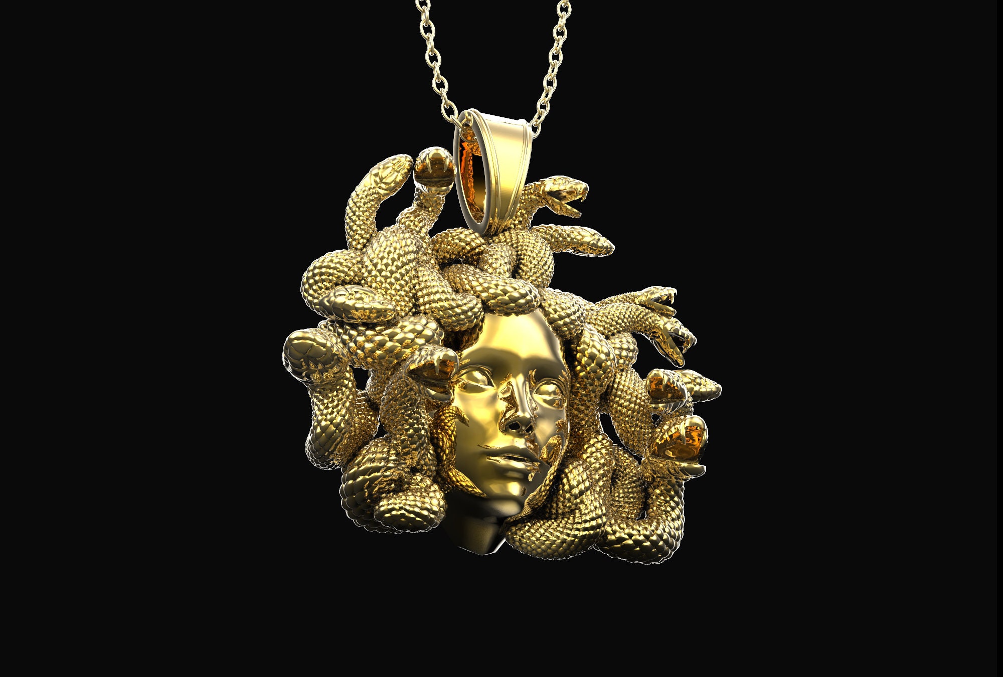 18K Gold Plated Medusa Head Pendant Greek Medusa Necklace - Etsy