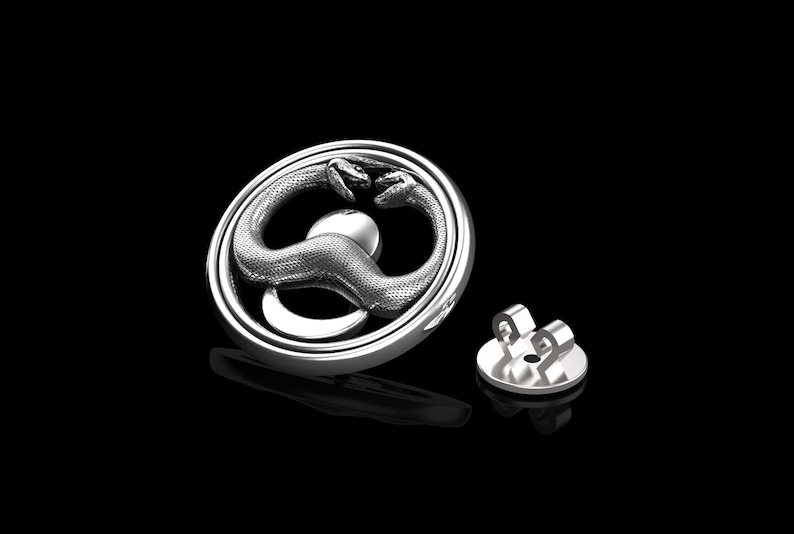 Sterling Silver Thulsa Doom Snake Symbol Lapel Pin, Conan the Barbarian ...