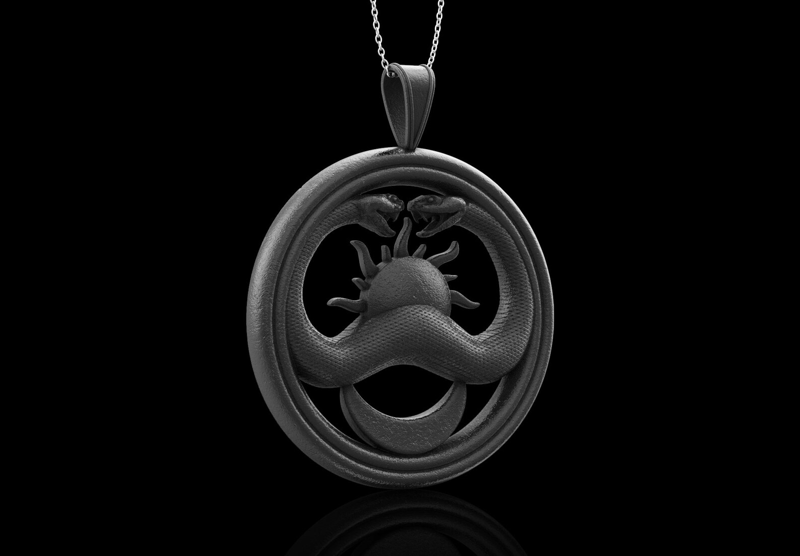 Thulsa Doom Snake Black Steel Necklace Pendant Conan the | Etsy