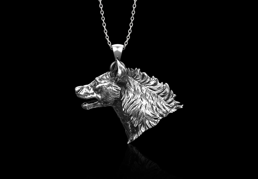 Sterling Silver Hyena Pendant, Beast Gothic Necklace, Handmade Safari ...