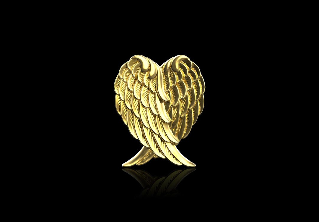 18K Gold Plated Angel Wings Lapel Pin, Guardian Angel Wing Men Brooch ...