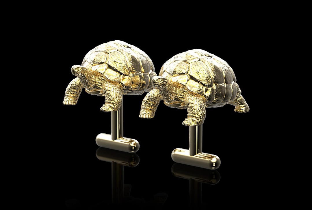 18K Gold Plated Galapaos Tortoises Cufflinks Giant Tortoises Cufflinks ...