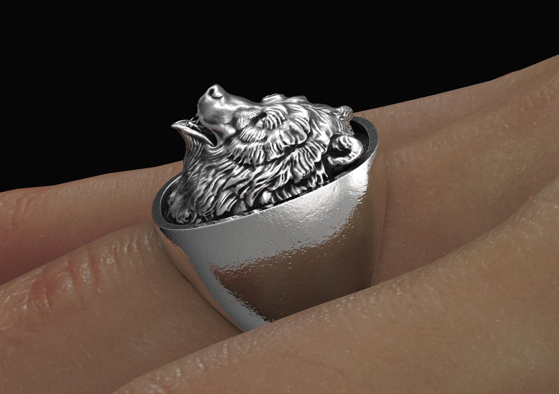 Bear Ring Bear Silver Ring Grizzly Bear Ringbear Ring for - Etsy
