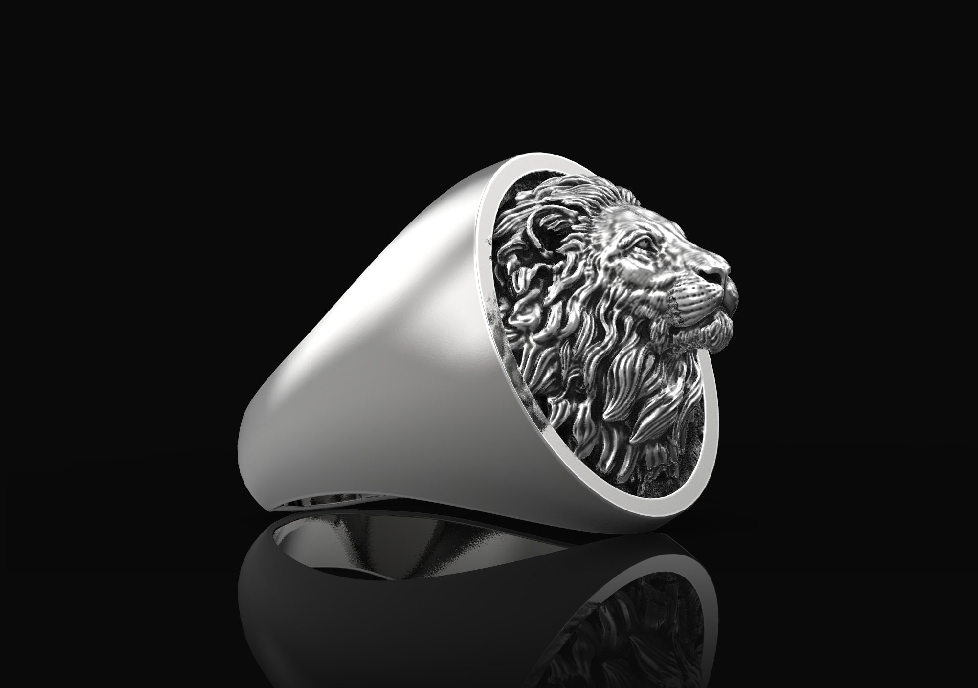 Lion Ring Silver Lion RingWild Lion RingAntique | Etsy