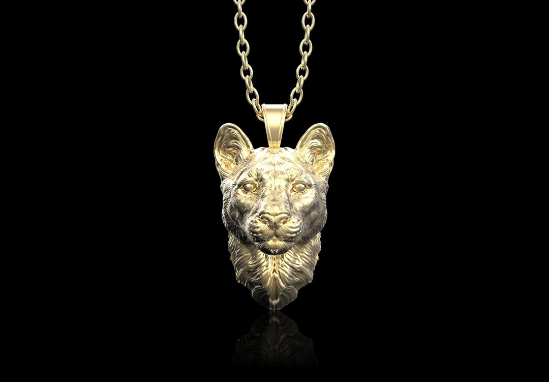 Bronze Cougar Head Pendant, Mountain Lion Nercklace, Puma Necklace ...