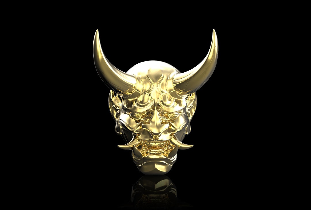 18K Gold Plated Japanes Hannya Mask Lapel Pin, Brooch for Suit Hanny ...