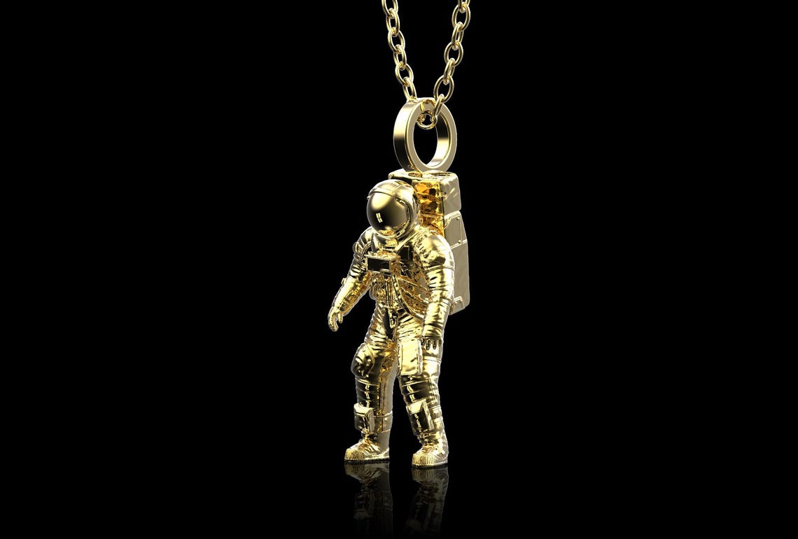 18K Gold Plated Apollo 11-14 Astronaut Pendant, Neil Armstrong Space ...
