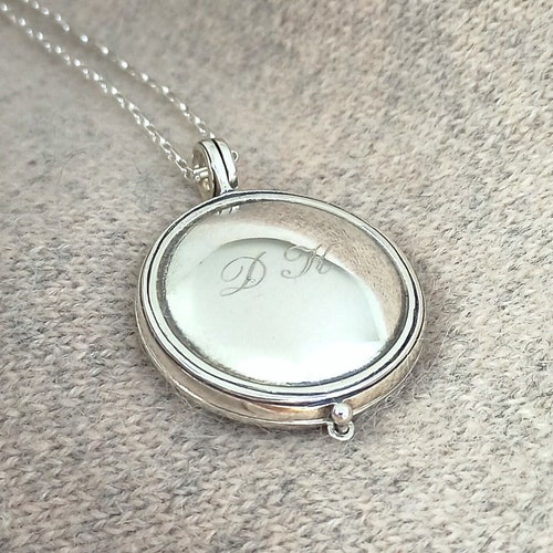 Rose Locket Necklace Sterling Silver Locket Pendant - Etsy