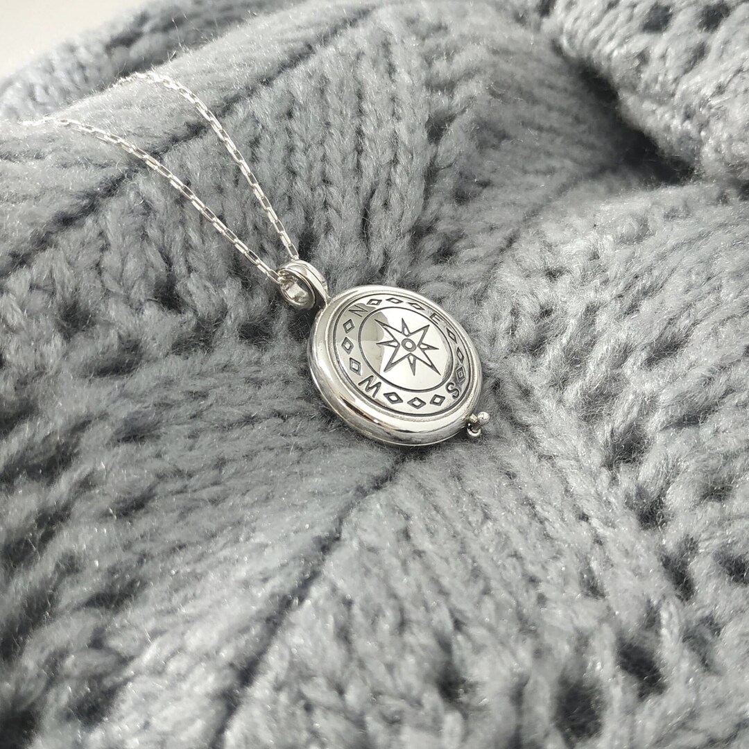 Compass Locket Necklace, FREE CUSTOM Engraving, Personalised Locket ...
