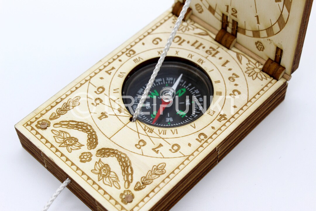Wooden Kit Pocket Sundial - Etsy
