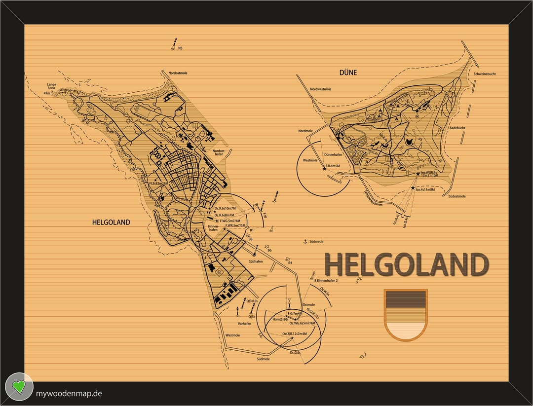 Wooden Map 'helgoland' - Etsy