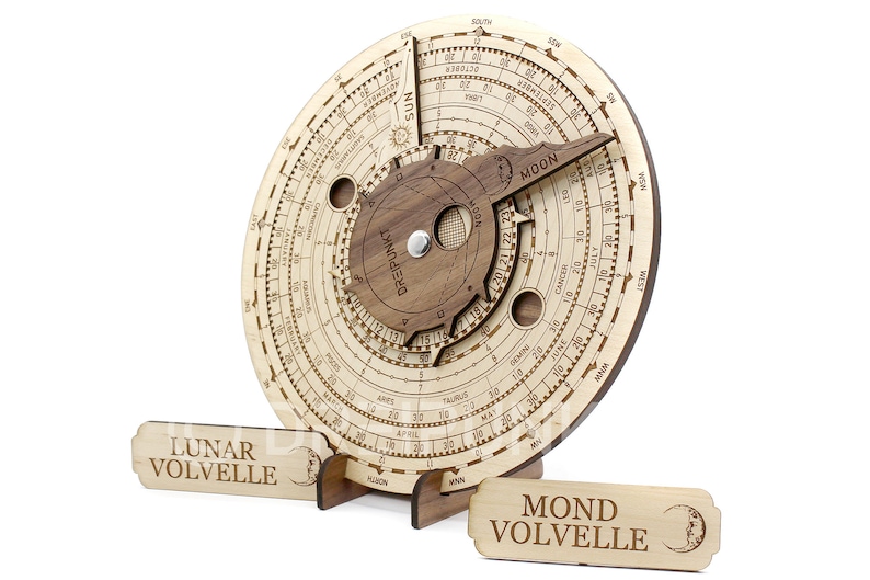 Wooden Construction Kit Moon Volvelle / Lunar Volvelle Deluxe Edition ...