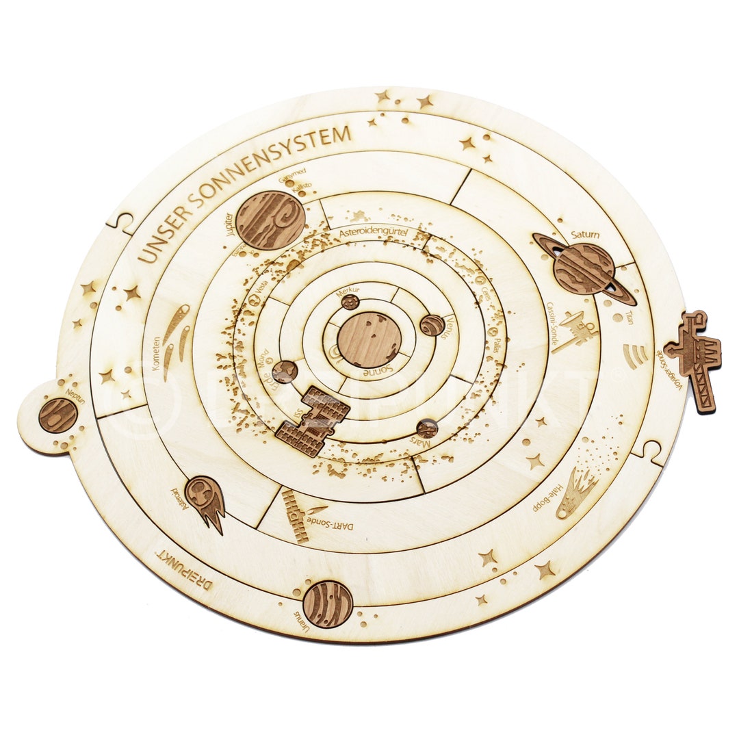 Wooden Puzzle 'our Solar System' - Etsy